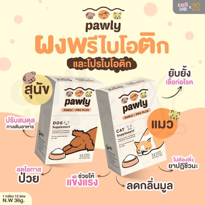 Pawly Pro plus Synbiotic ผงพรีไบโอติกและโปรไบโอติก สำหรับแมว สุนัข 1 ...
