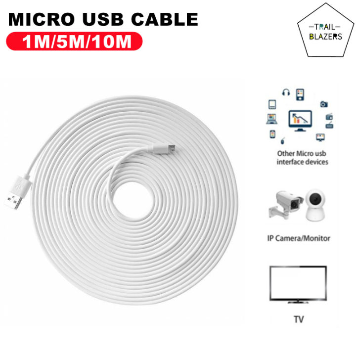 1m/2m/3m/5m/10m Micro USB Charging Charger Cable for Android Smart Phone Long Wire Cord For ...