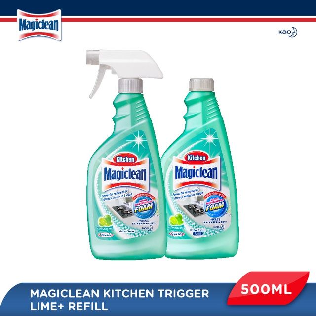 WY Kao Magiclean Kitchen Cleaner 500ml Spray/ Lime Refill 500ml Remove ...