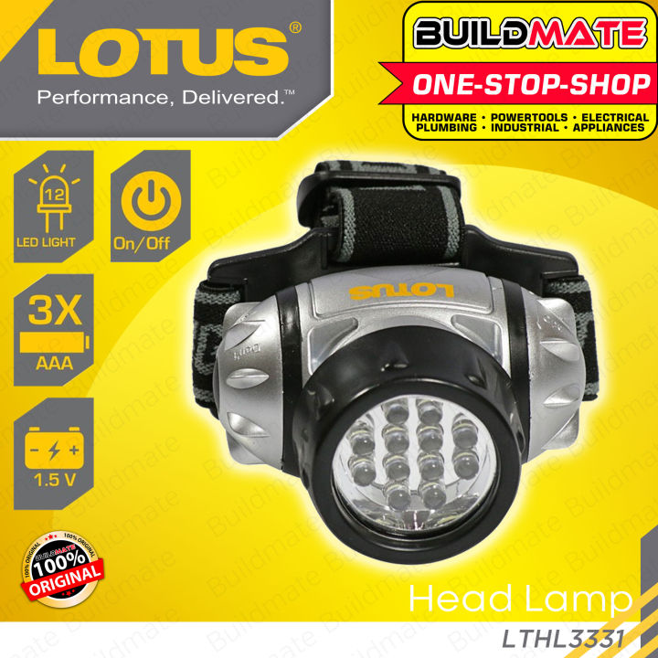 LOTUS LED Head Lamp 12 Light 60LM 1.5V Flashlight Headlamp Headlight ...