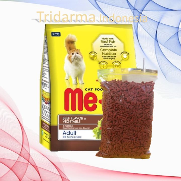 Makanan Kucing Meo Adult Beef & Vegetables Kemasan Repack 400 Gr ...