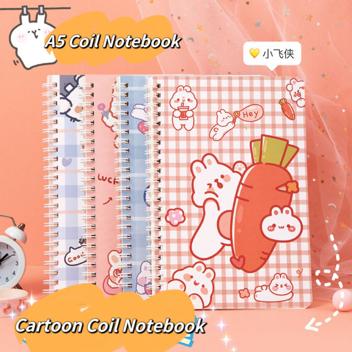 A5 Cartoon Coil Book 60 Sheets Spiral Notebook Student Horizontal Line ...