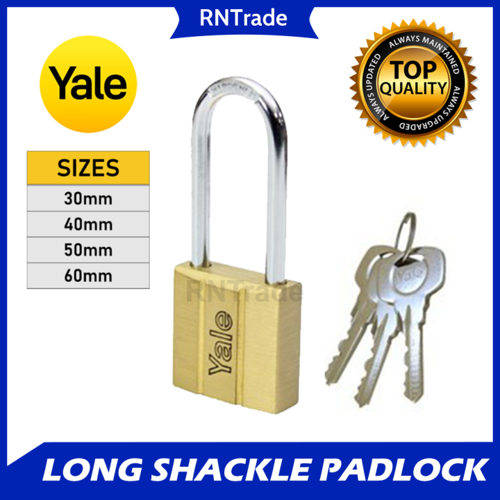 YALE Padlock Long Shackle V140 Series (30 mm, 40 mm, 50 mm, 60 mm), Solid Brass | Lazada PH