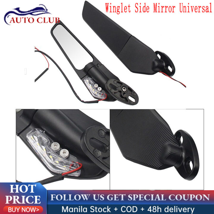[Comes With LED Turn Signal] Winglet Side Mirror Universal Wind Wing ...