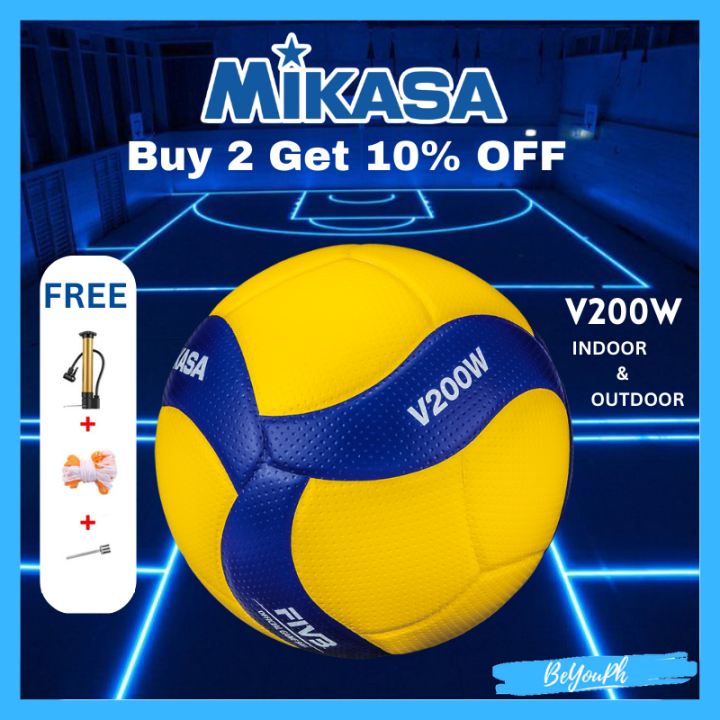 MIKASA's V200W Volleyball with Free Pin and Net Bag Indoor/Oudoor Size 5 | Lazada PH