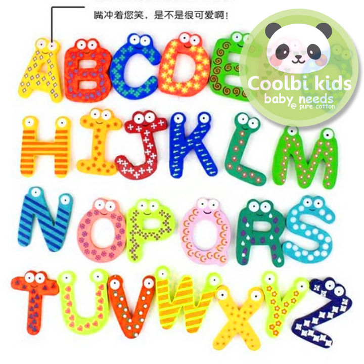 Coolbi Kids Letter Wooden Magnets Ref Magnet Aphabet and Number Magnets ...