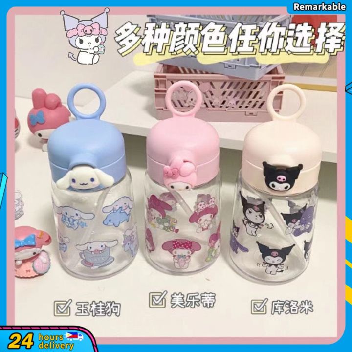 VIVOLILV 400ml Sanrio botol air susu Kuromi plastik Sippy Cup Cinnamoroll melodi saya Kuromi ...