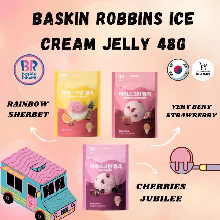 Korea Baskin Robbins Ice Cream Jelly 48G / Cherries Jubilee / Rainbow ...