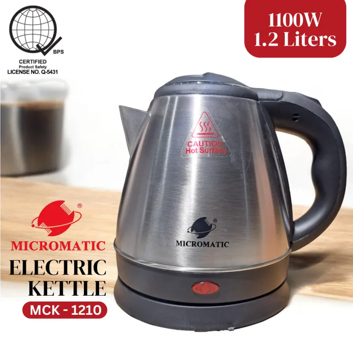 Micromatic Mini Electric Kettle 1.2L Stainless Steel MCK-1210 | Lazada PH