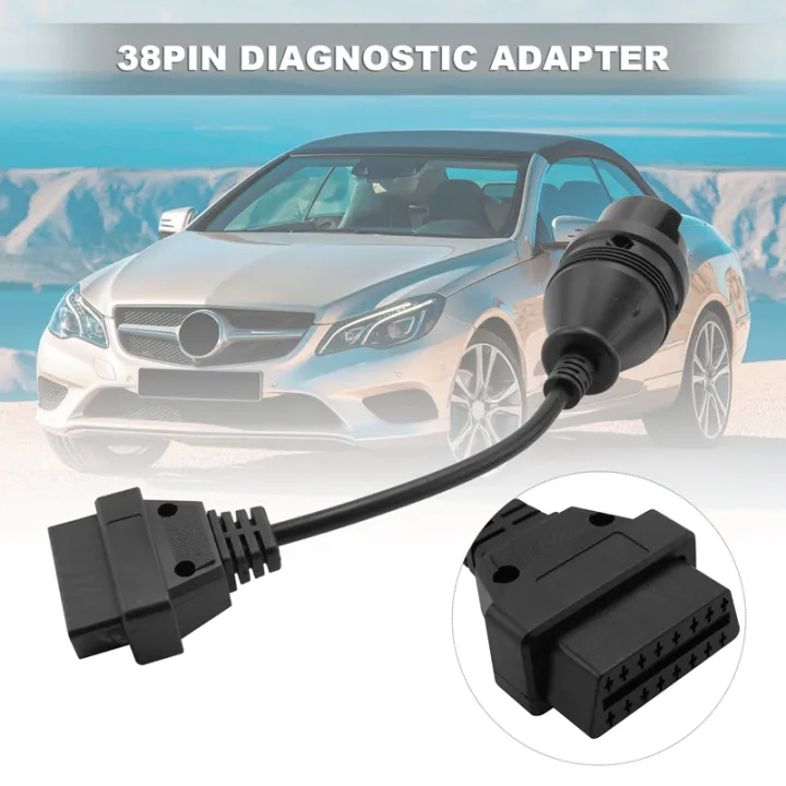 【Latest model】for MB 38 Pin to 16 Pin OBD2 OBD II Diagnostic Adapter ...