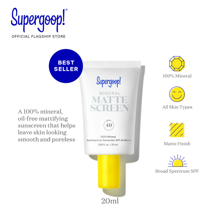 Supergoop! Mineral Mattescreen SPF 40 PA+++ | Matte Finish Sun ...