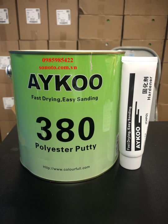 Bột bả Matit cho kim loại, gỗ, nhựa, Polyester putty aykoo 380 4.9kg ...