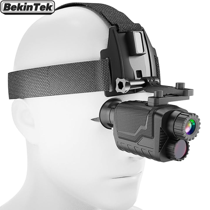 BekinTek 4K 3D Helmet Mounted Night Vision Monocular Head Mountable NVG ...