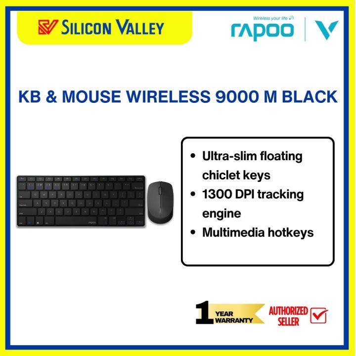 Rapoo 9000M Multi-mode Wireless Keyboard & Mouse Combo (Black) | Lazada PH