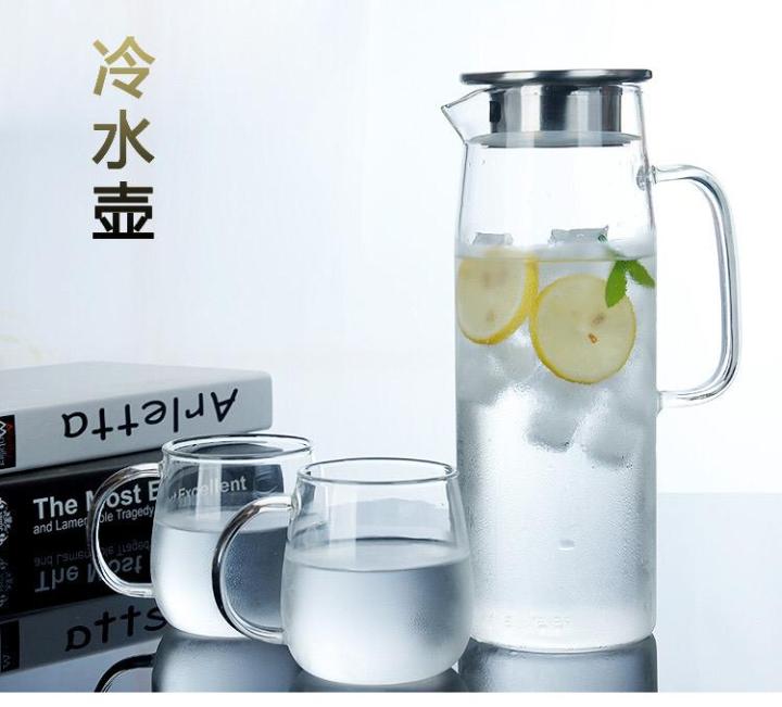 [Aoraki Mall] Borosilicate Glass Jug Pitcher With Glass Lid Bamboo Lid ...