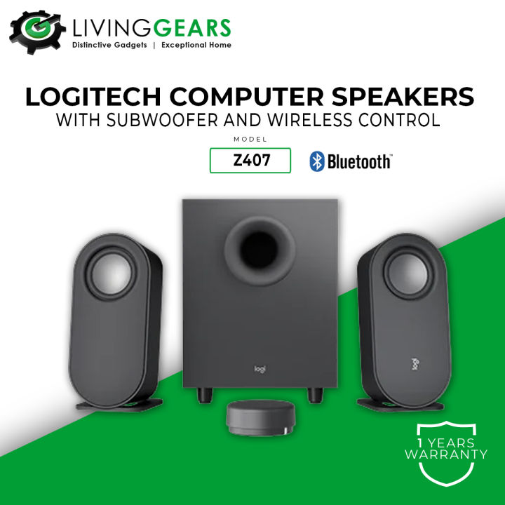 Logitech Z407 BLUETOOTH COMPUTER SPEAKERS WITH SUBWOOFER AND WIRELESS ...