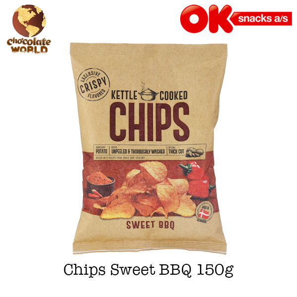 OK Snacks Kettle Cooked Chips Sweet BBQ 150g (Made in Denmark)(BB:08/24 ...