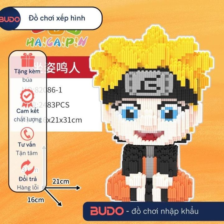 Xếp hình le go naruto ngồi chibi sasuke luffy anime kakashi làng lá ...