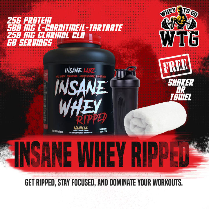 Insane Labz Insane Whey Ripped 4lbs + Free Shaker or Towel | Lazada PH