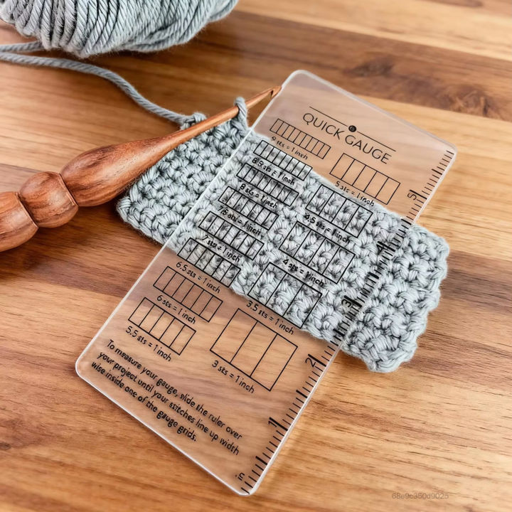 Quick Gauge Ruler For Knitting Crochet Needle Measurement Tool With ...