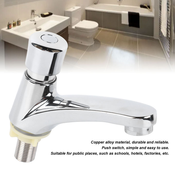 Time Delay Basin Sink Faucet Self Closing Basin Sink Tap Push Switch ...