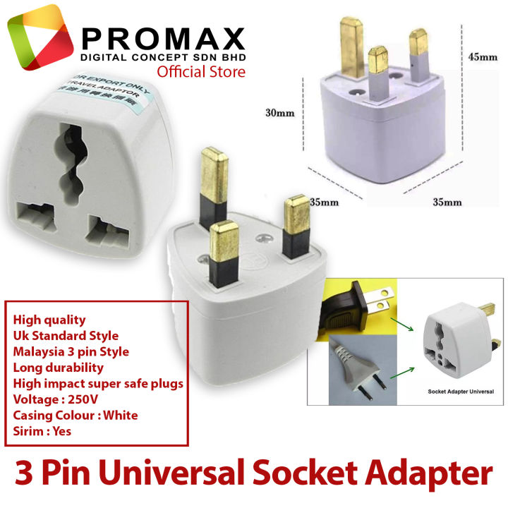 UNIVERSAL ADAPTER / SOCKET ADAPTER / TRAVEL ADAPTER / 3 WAY MULTI ...