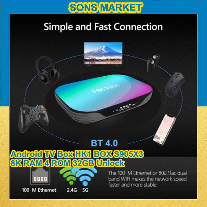 Android TV Box HK1 BOX S905X3 8K RAM 4 ROM 32GB Unlock | Lazada Indonesia