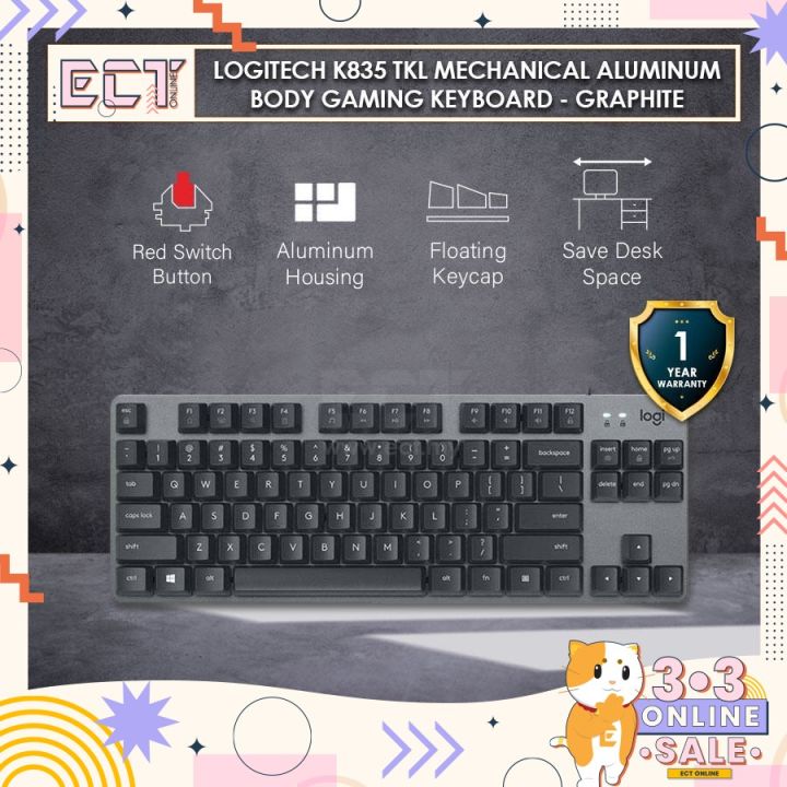 Logitech K835 TKL Mechanical Aluminum Body Gaming Keyboard - Graphite / Off-White / Rose (Blue ...