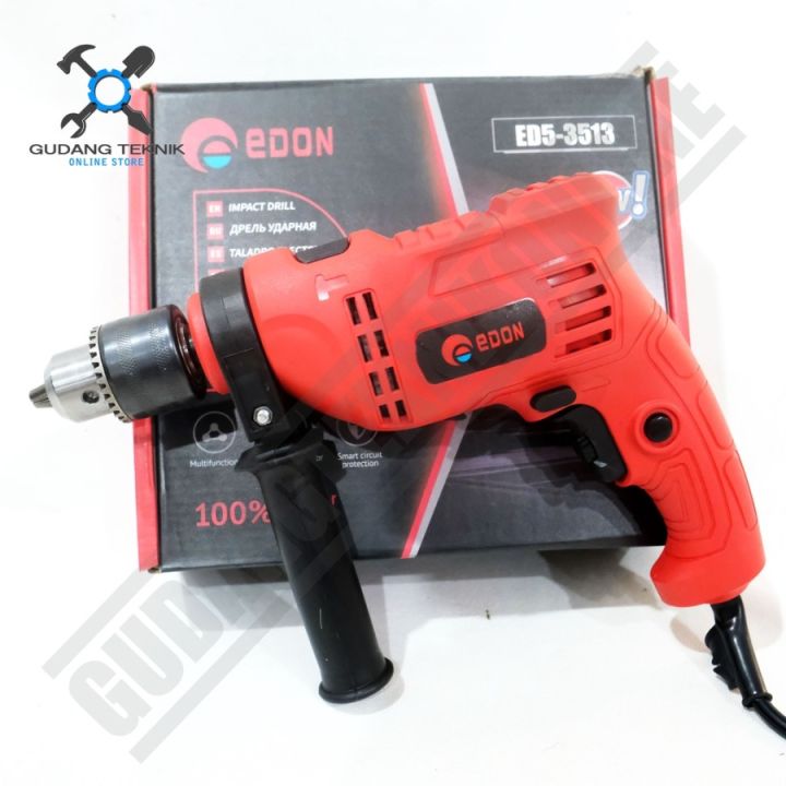 EDON ED5-3513 Mesin Bor Tangan Tembok 13mm Impact Drill Bobok Beton ...