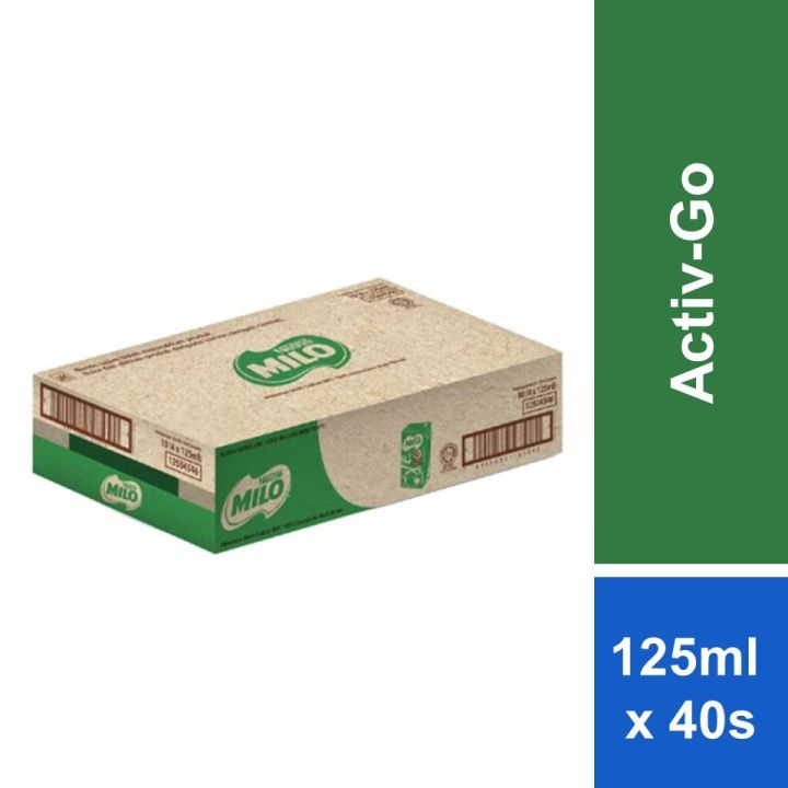 《100% asli》 ♩Nestle MILO Activ-Go Chocolate Malt UHT (125ml x 40 Packs ...