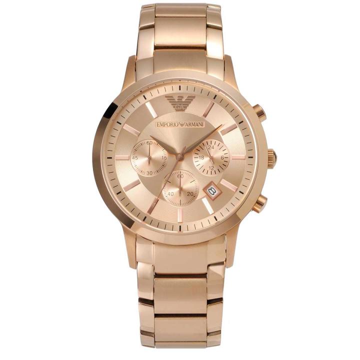 นาฬิกาข้อมือผู้ชาย Armani Classic Rose Gold Tone Dial Rose Gold Tone ...