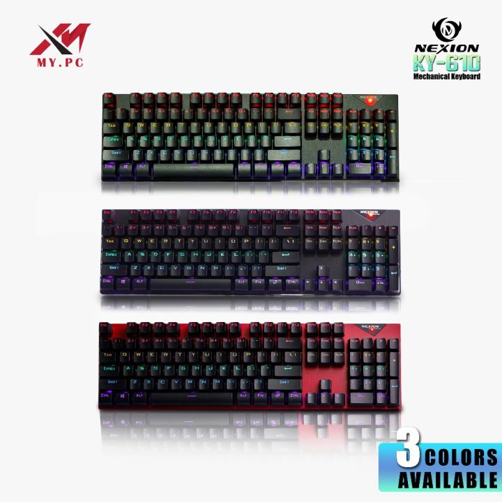 NEXION KY-610 RGB Mechanical Keyboard Light Changing Color 20 Running ...