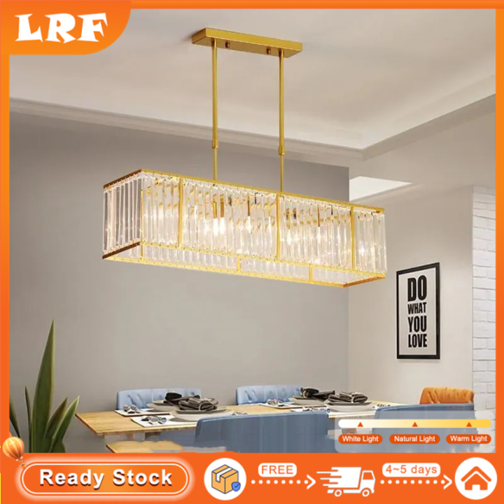 【LRF】Modern LED Crystal Ceiling Lights Indoor Rectangular Crystal ...