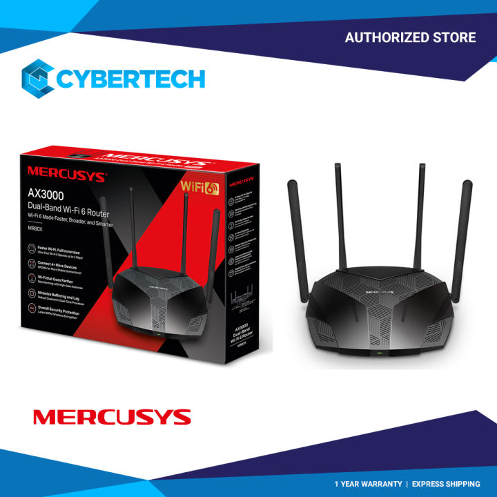 New Mercusys MR80X AX3000 Dual-Band Wi-Fi 6 Router (MR80X) | Lazada PH