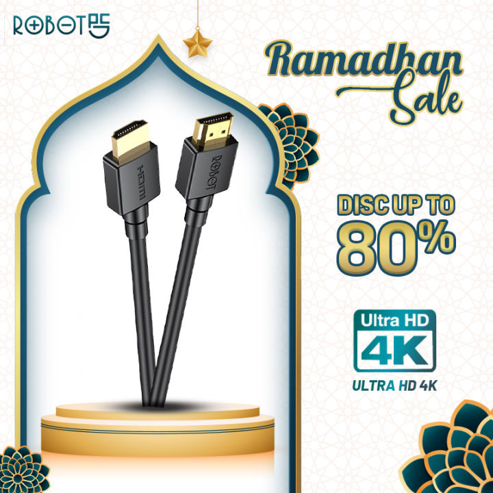 ROBOT Kabel HDMI 4K 3D Round cable untuk HDTV LCD Projector 1m 1.5m 2m ...