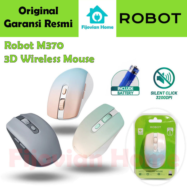 Mouse Robot M370 Wireless 2.4GHz - Gratis Batu Siap Pakai - Silent Klik ...