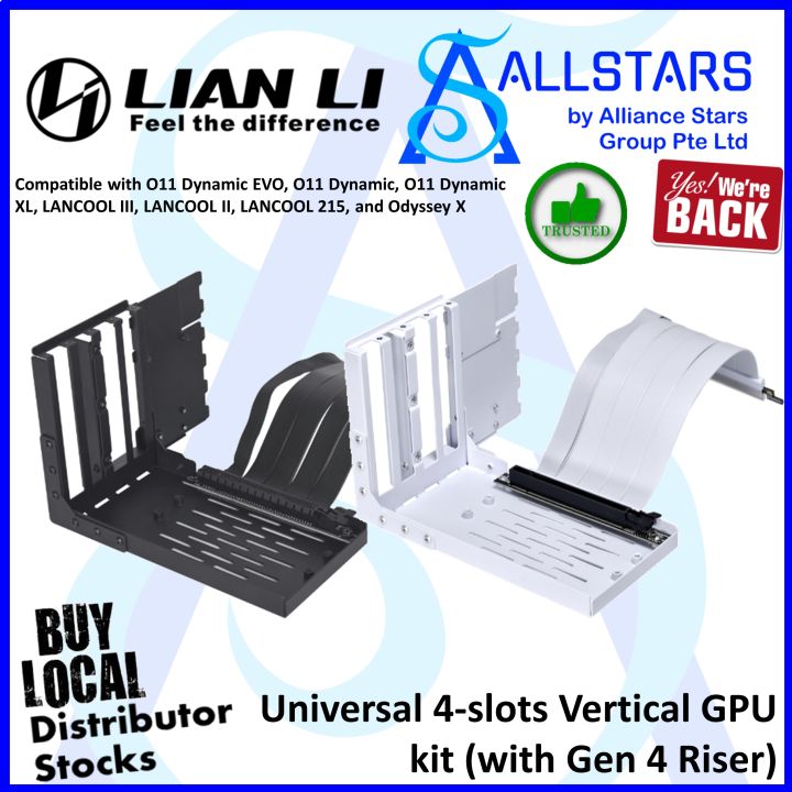 (ALLSTARS : DIY PROMO) Lian Li Universal 4-Slots Vertical GPU Kit (with Gen 4 Riser) (Choice of ...
