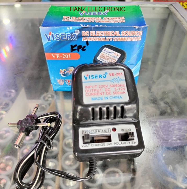 Adaptor 500mA VISERO 3v-4.5v-6v-7.5v-9v-12v ( Multi output DC ) trafo | Lazada Indonesia