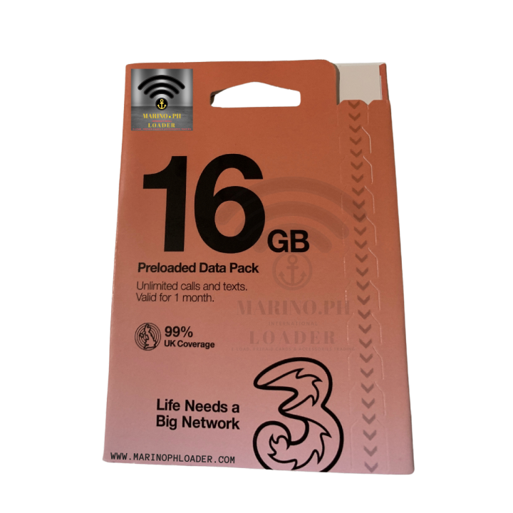 ( 3UK ) Global Three UK Supercharged Sim Card + Free 16GB / 30 Days ...