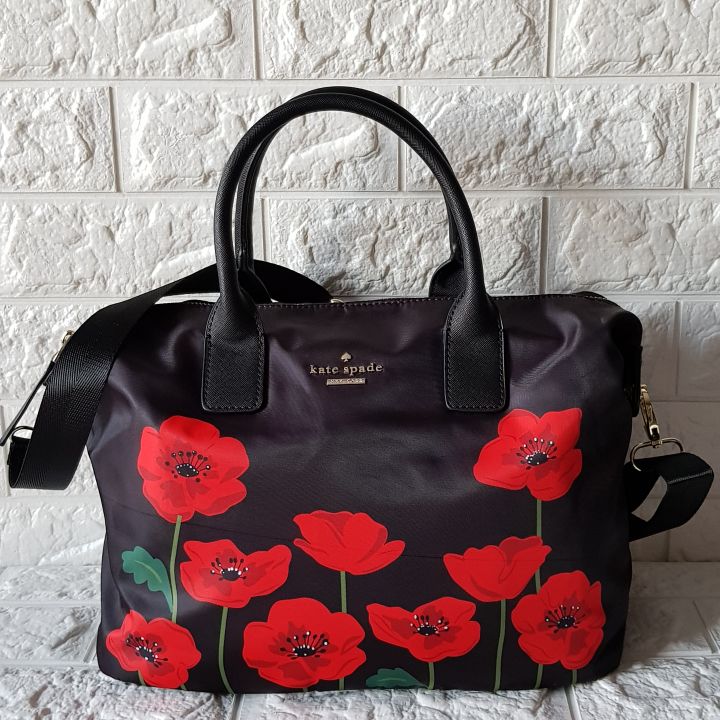 Original Kate Spade Lyla Flower Print Classic Nylon Weekender Bag ...