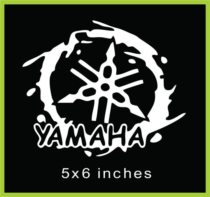 Yamaha logo sticker (cutout vinyl sticker) - color: white glossy -1pc ...