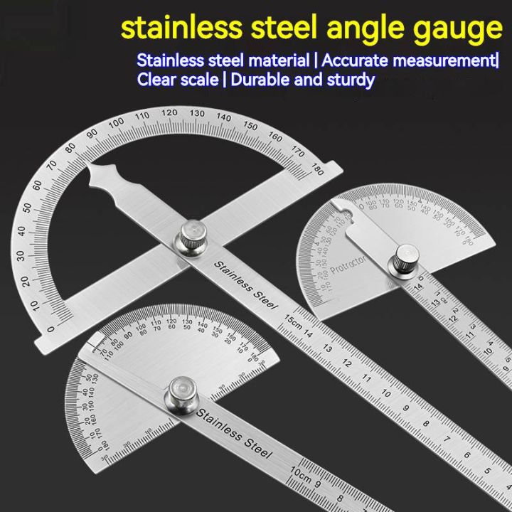 Stainless Steel Angle Gauge, 180 Degree Semi Circular Carpenter's Angle ...