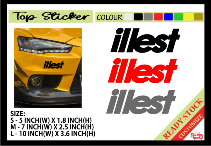 ILLEST TYPE 1 CAR STICKER MYVI AXIA ALZA BEZZA SAGA EXORA PERSONA VIOS ...