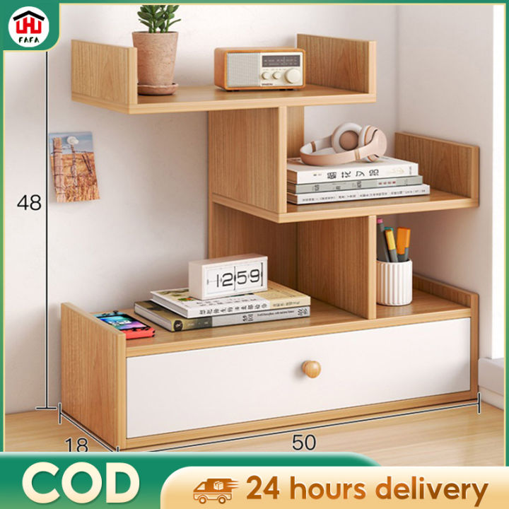 Desktop Tabletop Bookshelf Organizer Adjustable Portable Desktop Rack ...