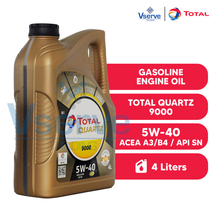 Total Quartz 9000 5W-40 4L (4 Liters) Fully Synthetic Engine Oil for ...