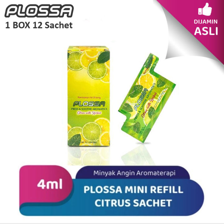 Plossa Mini Refill Citrus Sachet 1 Box Minyak Angin Aromaterapi (Isi 12 ...