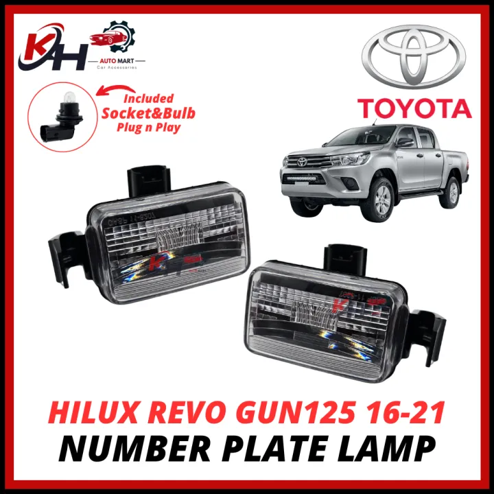TOYOTA HILUX REVO GUN125 126 Number Plate Lamp Cover With Bulb Rear ...