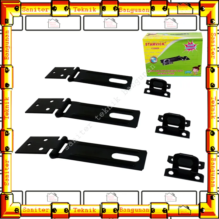 Overvall Pintu Kunci Pintu Cantelan Gembok 5 Inch Stamvick Hitam Besi ...