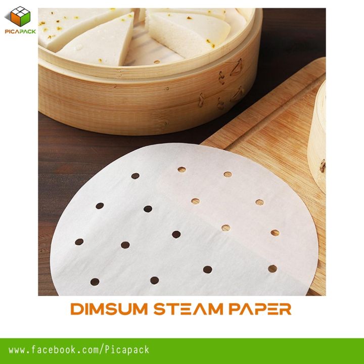 100pcs Dimsum Paper White / Air Fryer Paper Dim sum Paper Steam Paper ...