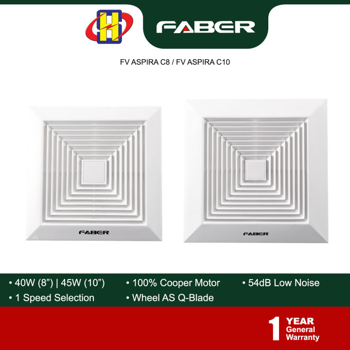 Faber Ventilating Fan 8 10 Cooper Motor As Q Blade Low Noise Fv